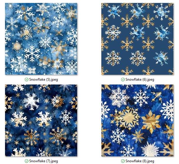 Blue Gold Snowflake Digital Paper: Winter Texture (commercial Use ...
