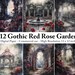 Gothic Red Rose Garden Digital Papers: Dark Academia's Romantic Essence ...