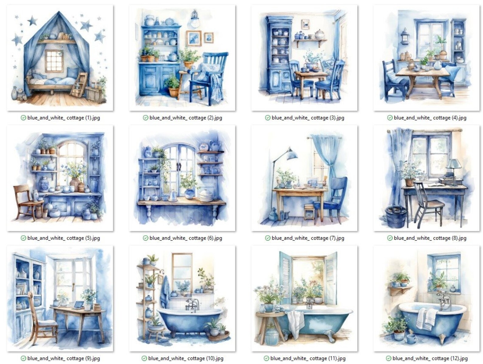 45 Watercolor Cozy Cottage Core Clipart Watercolor House Home - Etsy