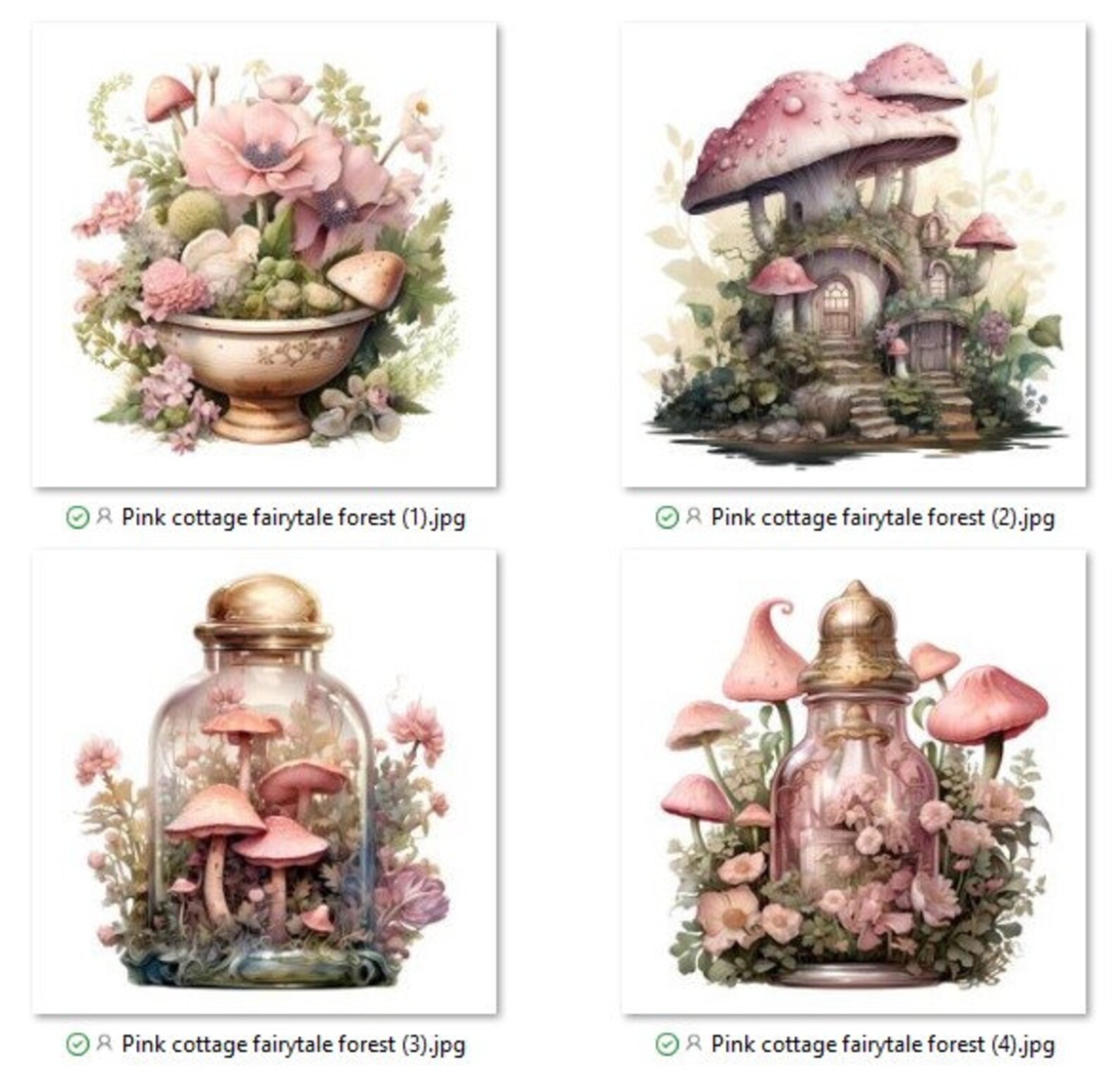 11 PNG Watercolour Pink Wonderland Clipart Enchanted Forest - Etsy