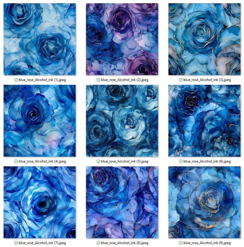 Blue Rose Ink Digital Paper: Floral Patterns (commercial Use) - Etsy
