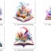 32 PNG Watercolor Fantasy Books Clipart Open Book Clip Art Book Bundle ...
