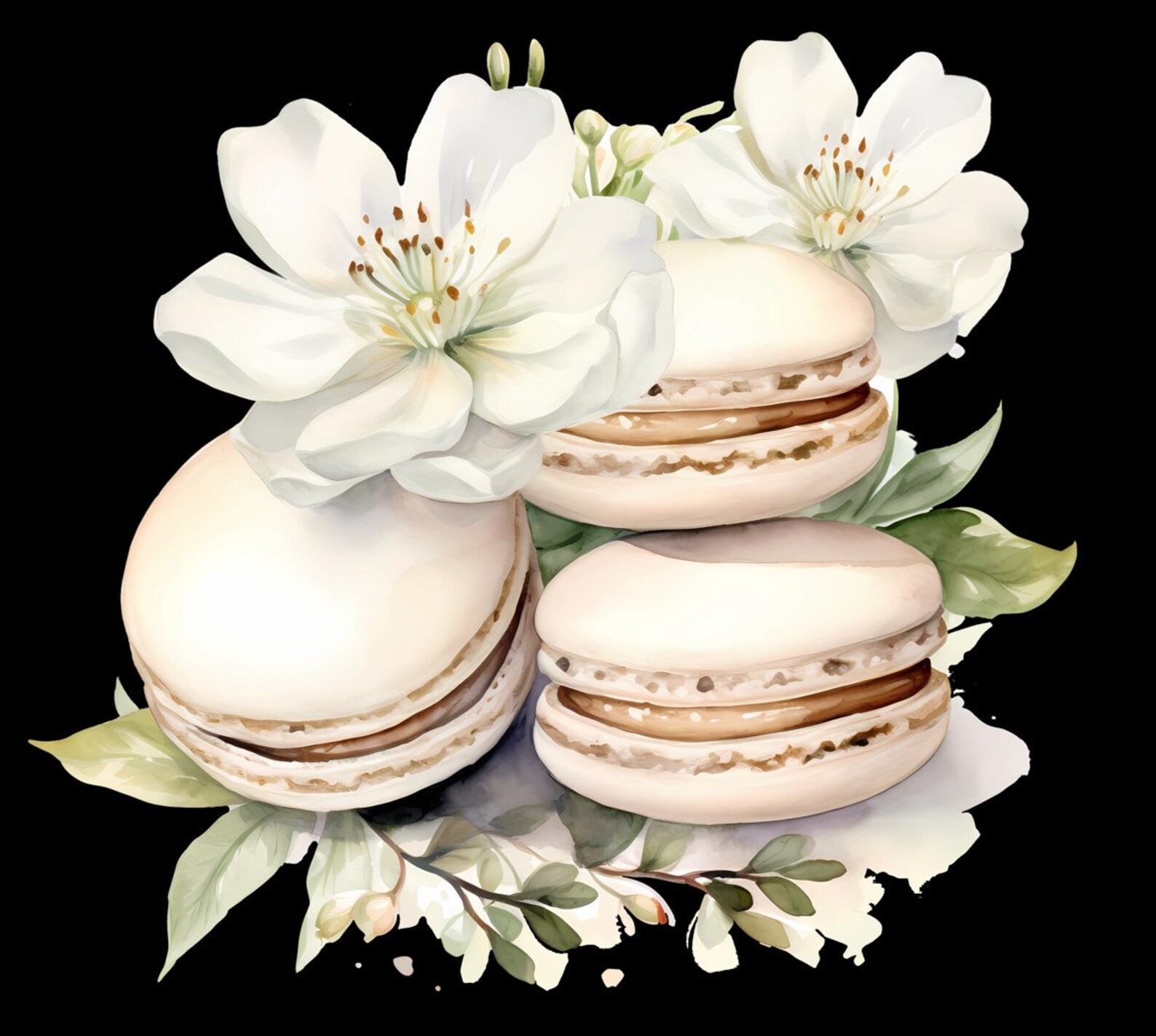 17 Watercolor Macaron Clipart JPEG PNG Bundle, Macaron Clip Art ...