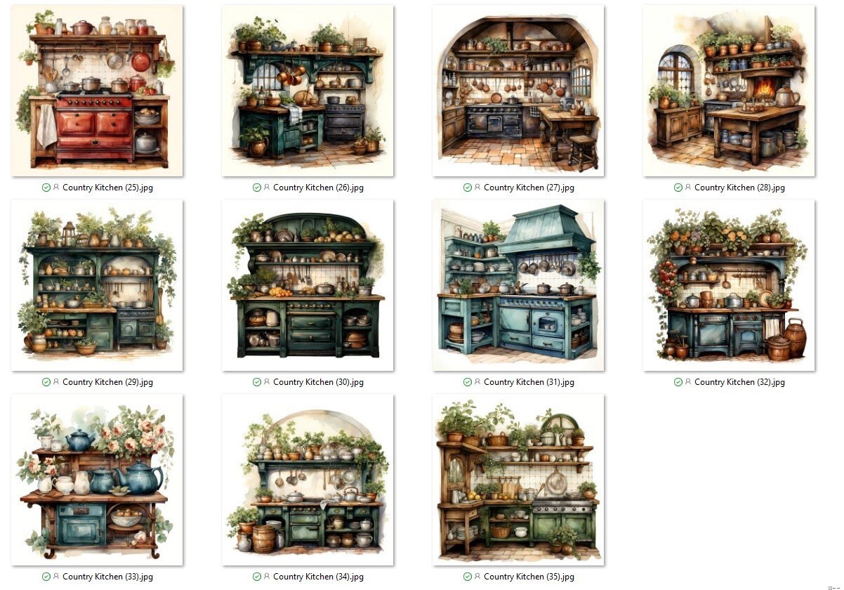 35 Watercolor Country Kitchen Clipart, High Quality Jpegs and Pngs ...