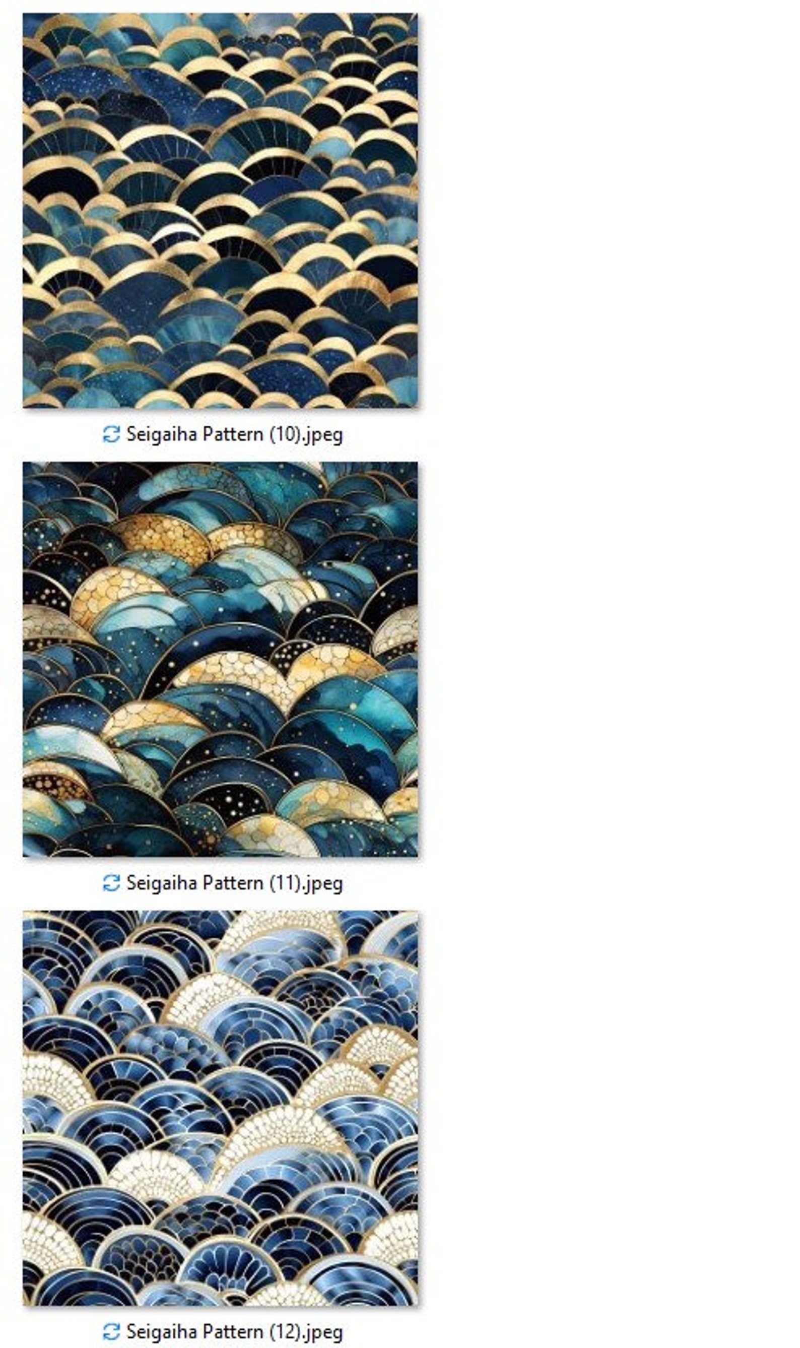 Japanese Seigaiha Pattern Digital Paper Pack, Instant Download, Japanese Pattern, Wave Pattern ...