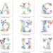 Pastel Butterfly Alphabet Clipart - Watercolor Floral Letters for ...