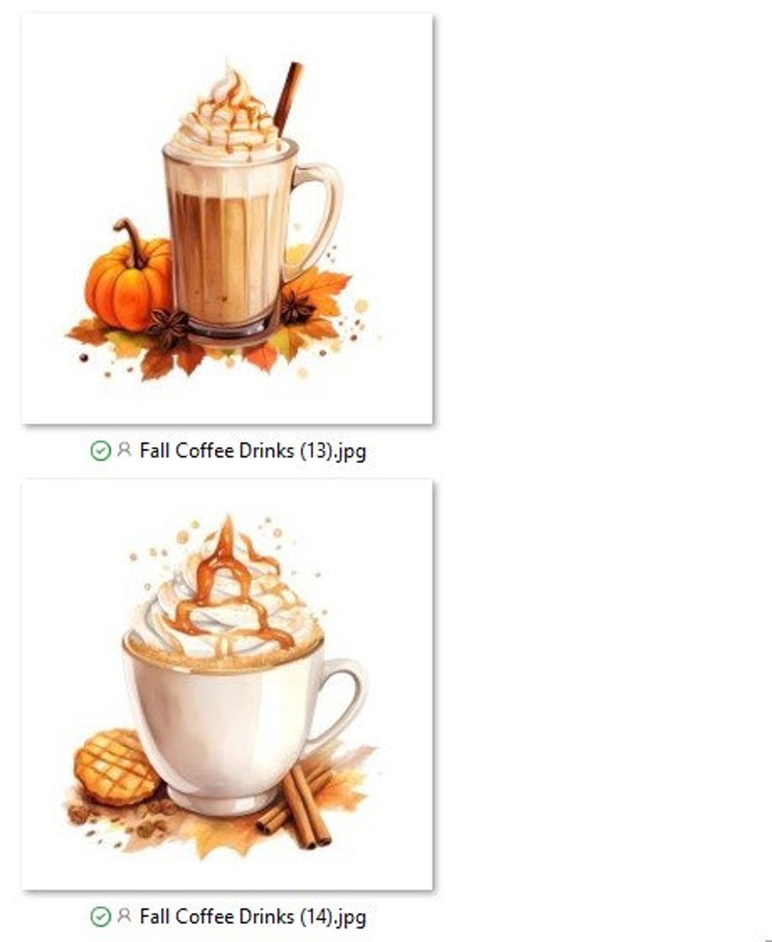 14 Watercolor Fall Coffee Clipart Autumn Clip Art Thanksgiving Cozy ...