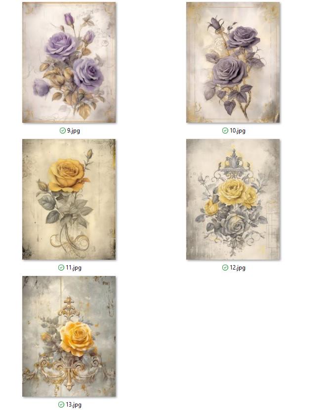 Vintage Rose Digital Paper: Romantic Scrapbook Ephemera (digital ...