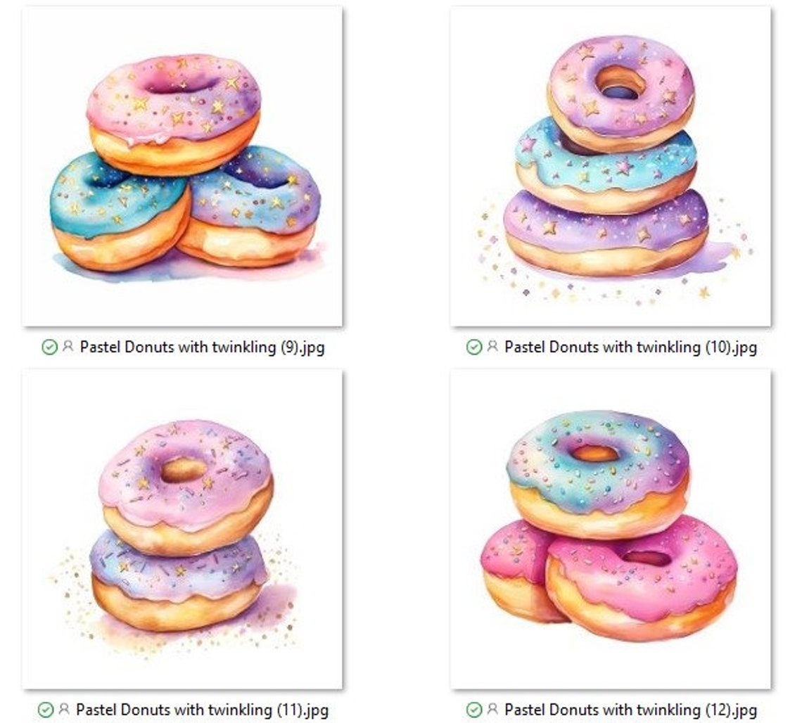 14 PNG Watercolor Donuts Clipart, Donut Clip Art, Dessert Clipart ...