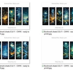 Enchanted Forest Night Sky Bookmarks - Printable Fantasy Art for Book ...