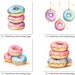Watercolor Pastel Donuts Clipart: Twinkling Bakery Designs (PNG) - Etsy