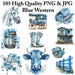 Watercolor Blue Western Clipart Bundle (PNG & JPG) - Etsy
