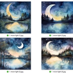 Starry Night & Forest Digital Papers for Crafting and Sublimation ...