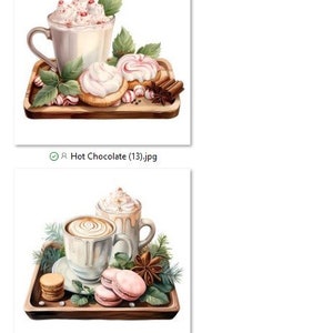 14 PNG Watercolor Winter Hot Chocolate Clipart Choco PNG Digital Image ...
