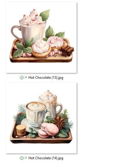 14 PNG Watercolor Winter Hot Chocolate Clipart Choco PNG - Etsy