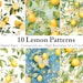 Lemon Bliss Digital Paper Set Seamless Lemon Patterns Zesty Fruit ...