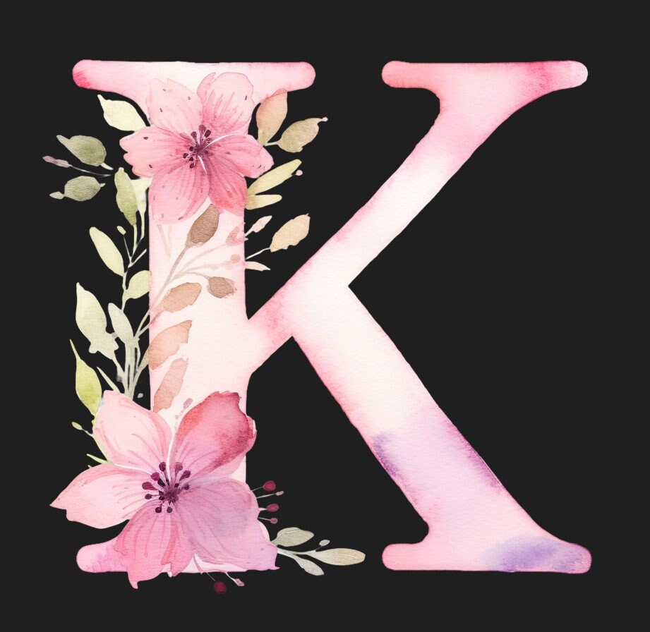 Cherry Blossom Watercolor Alphabet Floral Spring Letters Clipart Set ...