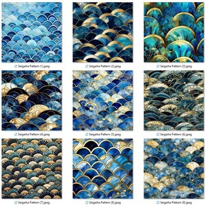 Japanese Seigaiha Wave Pattern Digital Paper Pack (commercial Use) - Etsy