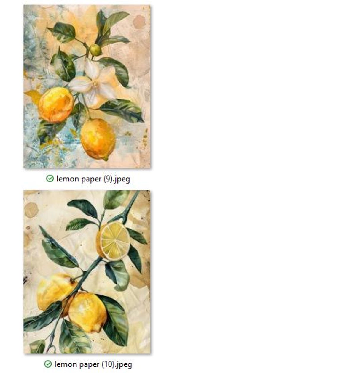 Vintage Lemon Digital Paper: Citrus Scrapbook Collage (digital Download ...