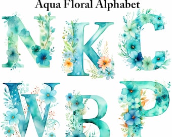 Cherry Blossom Watercolor Alphabet Floral Spring Letters Clipart Set ...