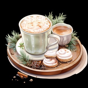 14 PNG Watercolor Winter Hot Chocolate Clipart Choco PNG Digital Image ...