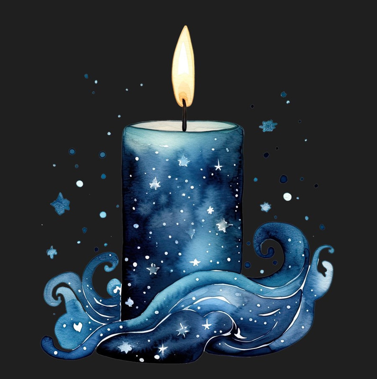 21 Enchanted Candle Watercolor Clipart Collection: Illuminating ...