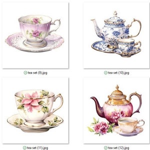 Watercolor English Teatime Clipart Bundle - Download PNG Files for ...