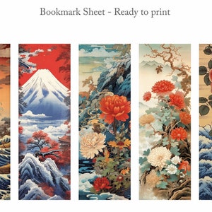 Japanese Mix Art Printable Bookmark: Hokusai Digital Download, Book ...