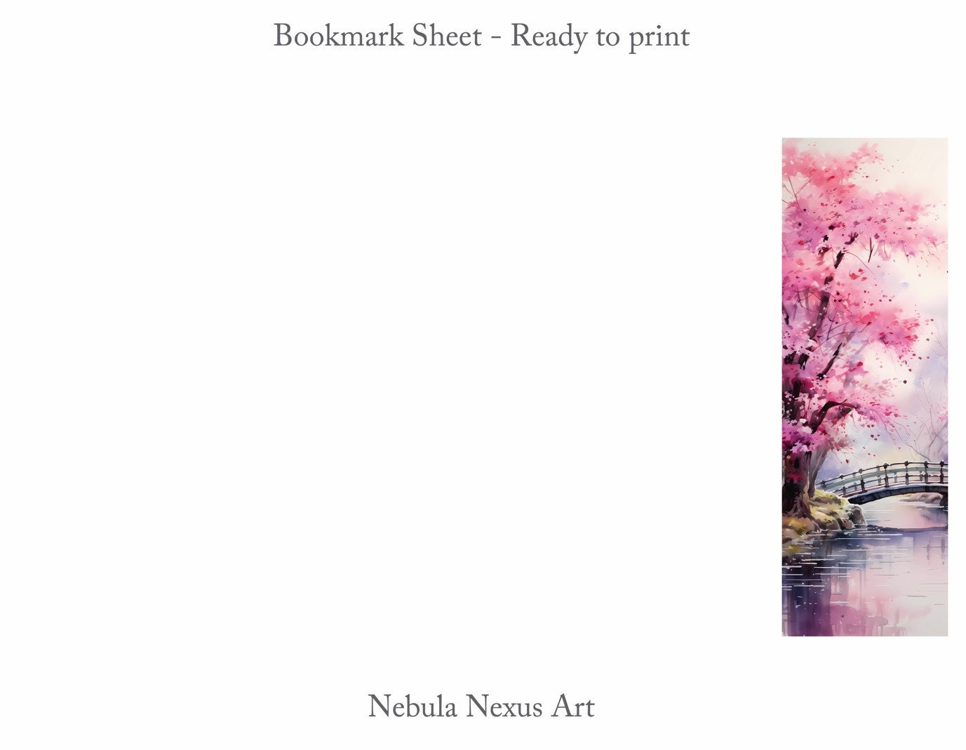 16 Watercolor Japanese Garden Printable Bookmarks Digital Download JPG ...