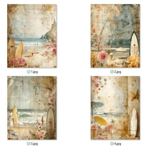 Printable Summer Beach Junk Journal Pages, Digital Scrapbook Paper Kit ...