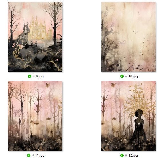 Printable Pink Gothic Princess Digital Paper, Princess Castle ...