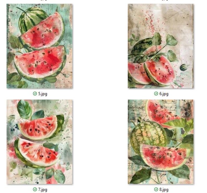 Rustic Watermelon Printable Paper Pack: Junk Journal Ephemera (digital ...