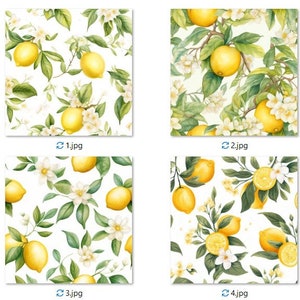 Lemon Bliss Digital Paper Set | Seamless Lemon Patterns | Zesty Fruit ...