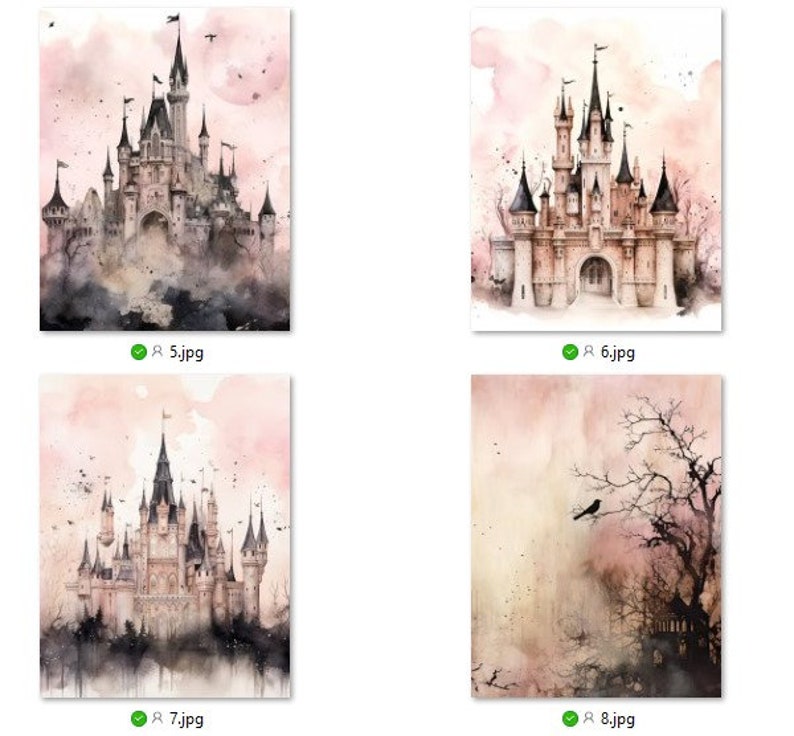 Printable Pink Gothic Princess Digital Paper Princess Castle - Etsy