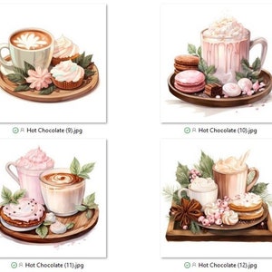 14 PNG Watercolor Winter Hot Chocolate Clipart Choco PNG Digital Image ...