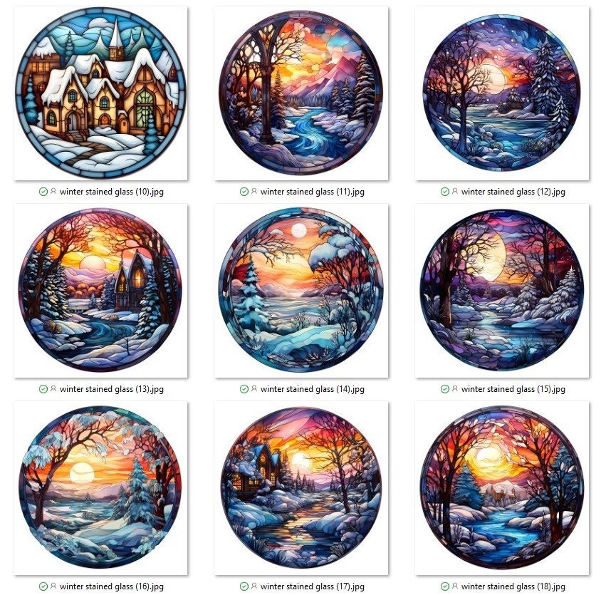 28 PNG Winter Clipart Snow Stained Glass Bundle Winter Clip Art Snow ...