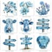 Watercolor Blue Western Clipart Bundle (PNG & JPG) - Etsy