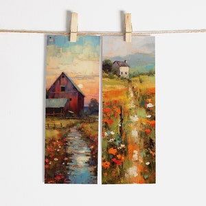 20 Rustic Farmhouse Bookmark Set - Countryside Scenery Art Printable ...
