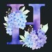 Pastel Purple Floral Alphabet Clipart: Watercolor Letters (digital ...