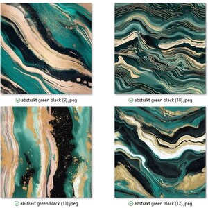 Marble Texture Green Gold Seamless Digital Papers | Perfect for ...