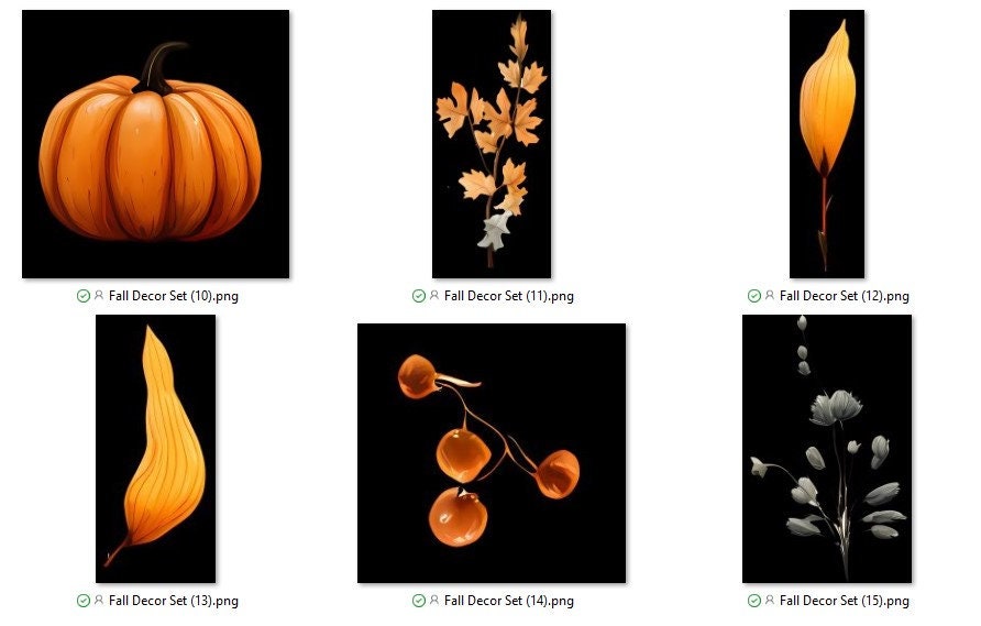 15 Watercolor Fall Decor Clipart PNG Bundle Autumn Clip Art - Etsy