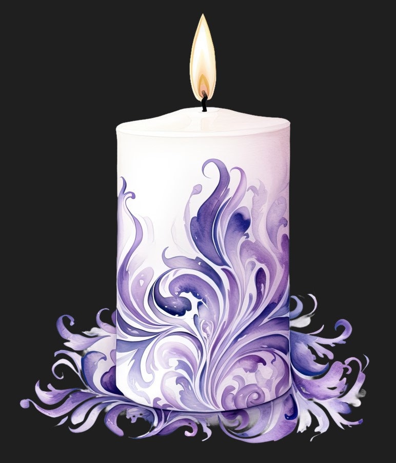 21 Enchanted Candle Watercolor Clipart Collection: Illuminating ...