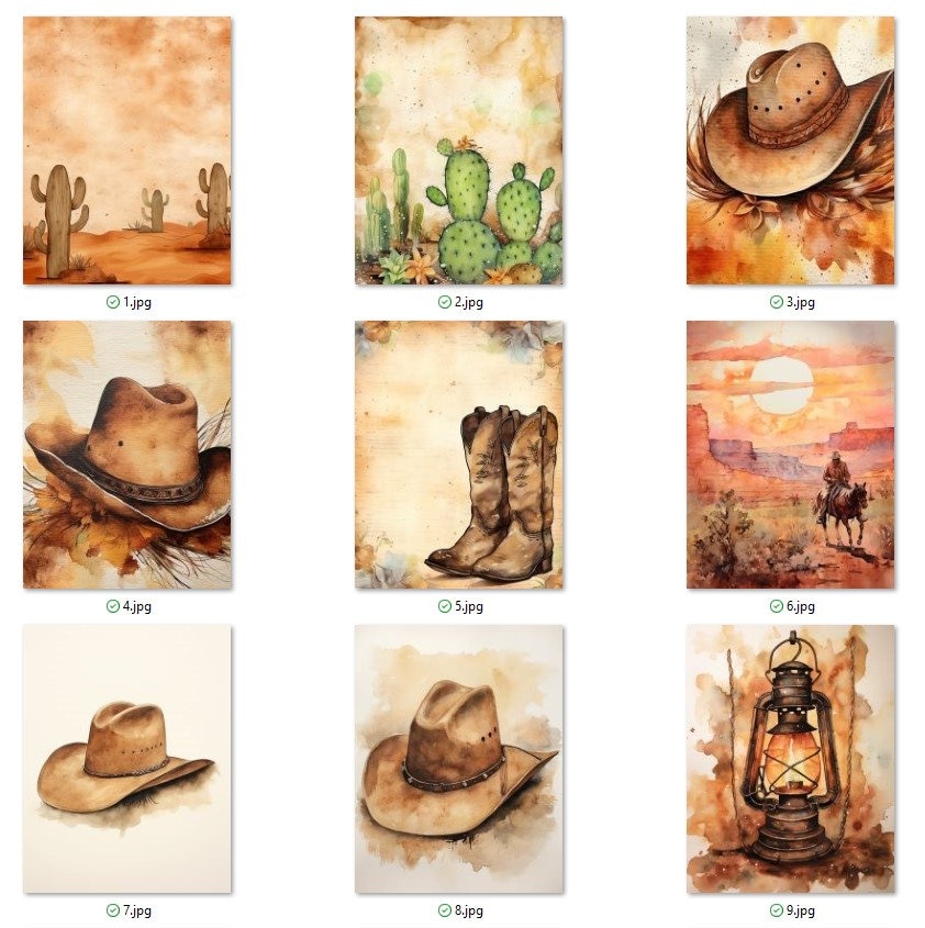 Wild West Cowboy Junk Journal Kit: Vintage Printable Pages (digital ...