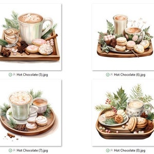 14 PNG Watercolor Winter Hot Chocolate Clipart Choco PNG Digital Image ...