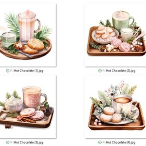 14 PNG Watercolor Winter Hot Chocolate Clipart Choco PNG Digital Image ...