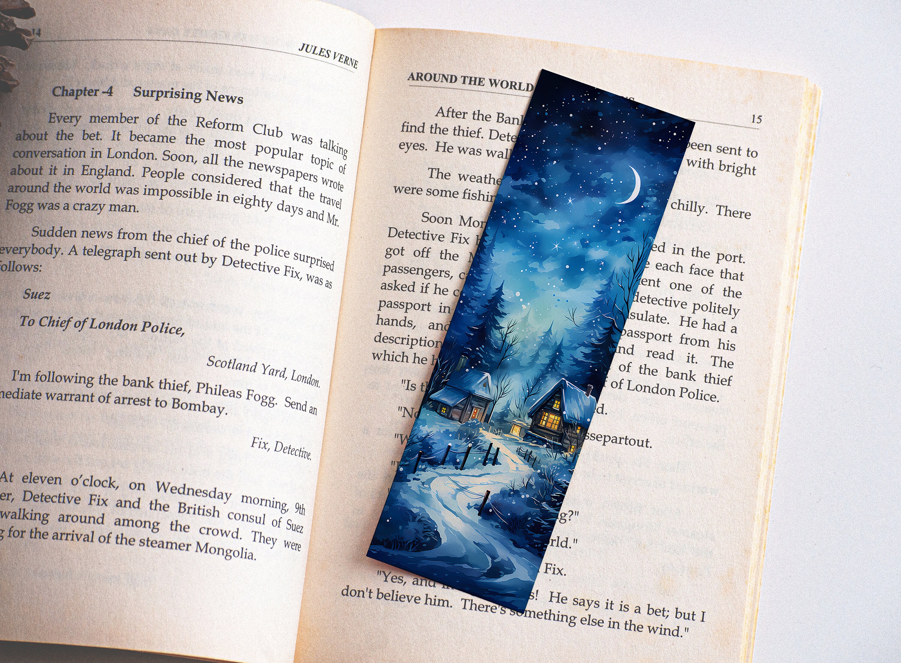 Watercolor Winter Night Bookmarks: Printable 2x6 PNG JPG (digital ...