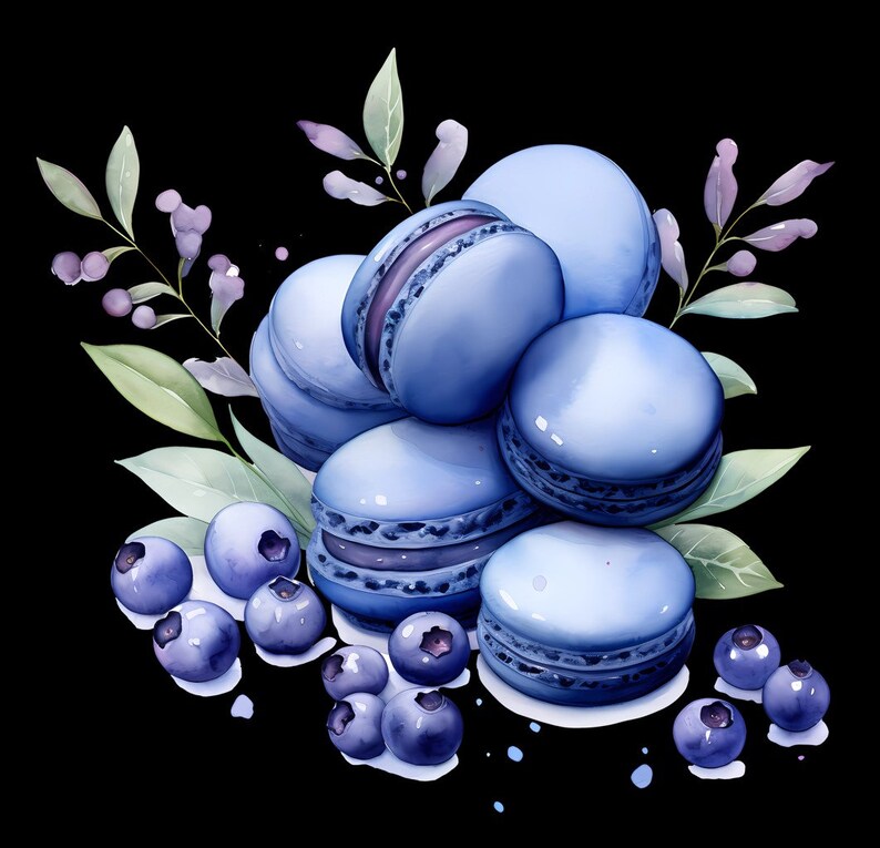 17 Watercolor Macaron Clipart JPEG PNG Bundle, Macaron Clip Art ...