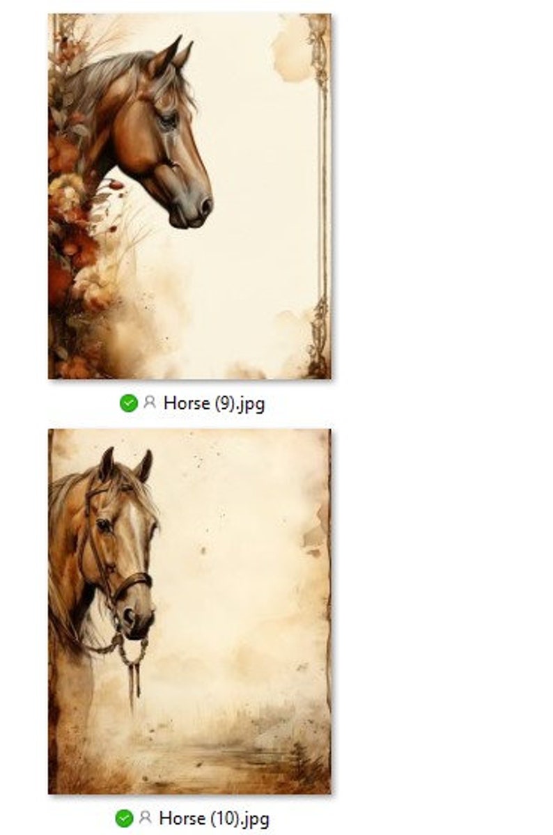 Watercolor Horse Digital Paper: Wild Animal Backgrounds (digital ...