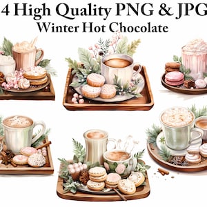 14 PNG Watercolor Winter Hot Chocolate Clipart Choco PNG Digital Image ...