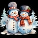 15 Watercolor Snowman Couple Clipart PNG JPG, Digital Download ...